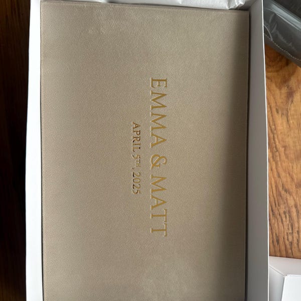 Linen Wedding Photo Album - Modern Wedding Gift, Anniversary Scrapbook ...