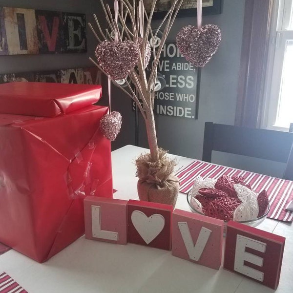 5x5" LOVE Block SET for Valentines Day and Home Decor - Etsy