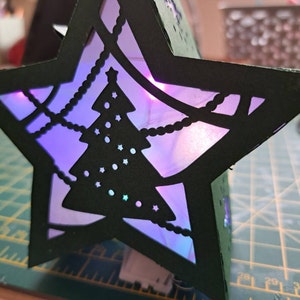 Christmas 5 Paper Cut Star Lantern Light Box Template 3D - Etsy