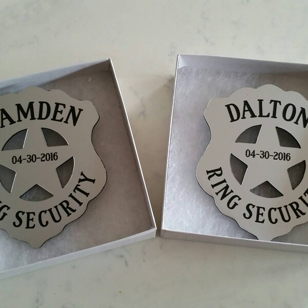 Ring Security Ring Bearer Security Badge Ring Bear Gift Personalized ...