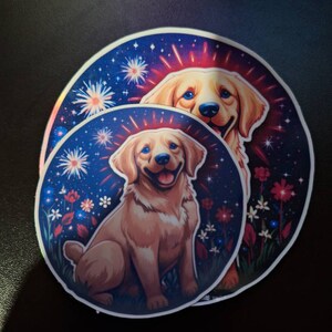 Golden Labrador Retriever in Beautiful Fall Forest V2 Waterproof Vinyl ...