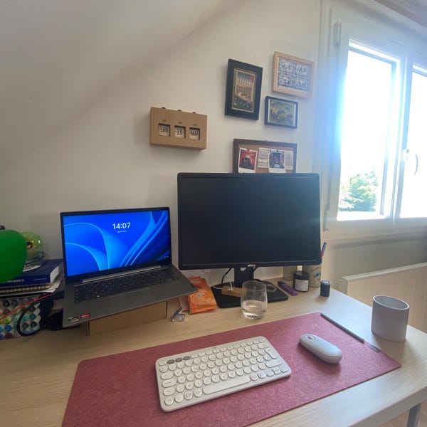 Felt Desk Mat Green, Custom Size Desk Pad Green, Felt Extended Mouse ...