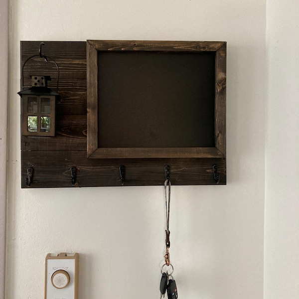 Chalkboard Key Holder, Rustic Key Holder, Chalkboard , Rustic Wood ...