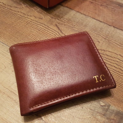 Personalised Leather Wallet With Coin Section - Etsy