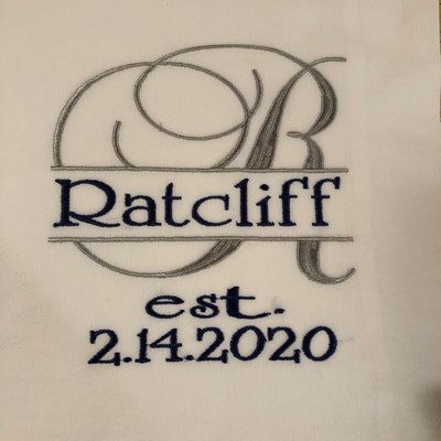 SCRIPT SPLIT MONOGRAM Embroidery Font Design Two Sizes 4inch and 6 Inch ...