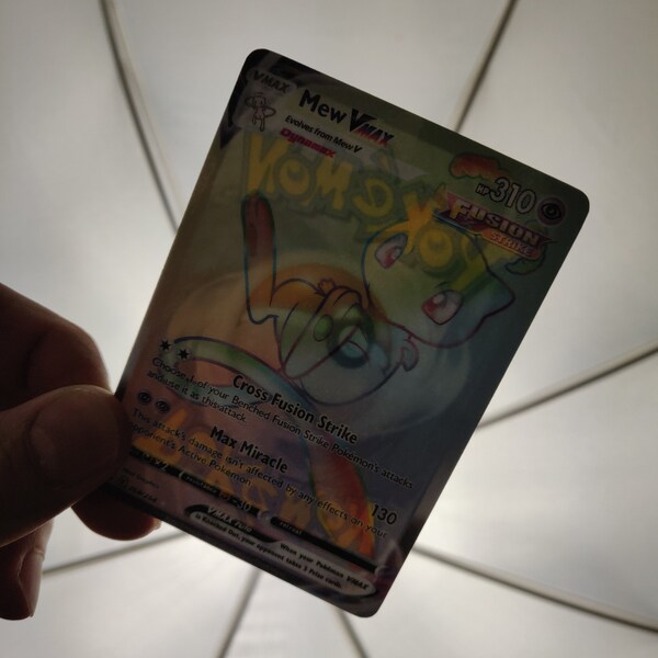 Mew VMAX 268/264 Fusion Strike Full Art Holo Rainbow Rare Proxy Card - Etsy