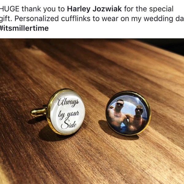Memorial Cuff Links - With Photo - If Heaven Wasn't so Far Away - Groom ...