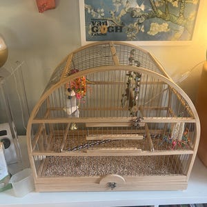 Large Rectangular Bird Cage Full Handmade / Wood Bird Cage / Decorative ...