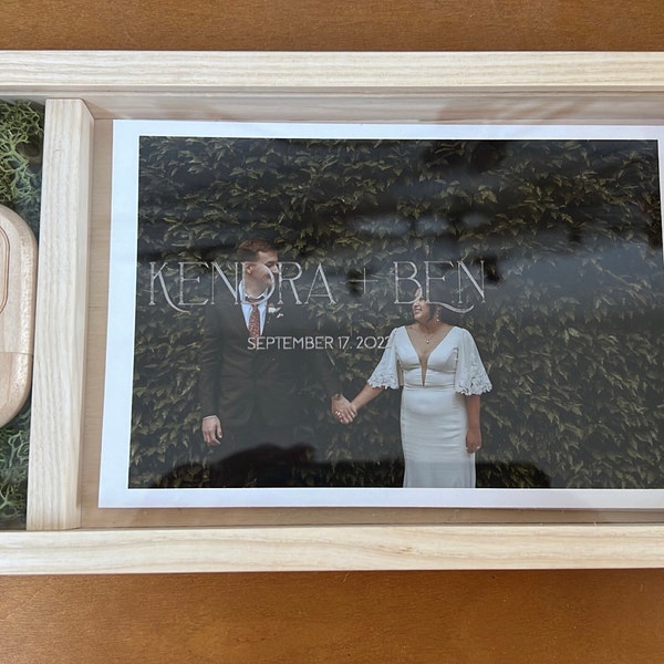 Wood Photo Box for Photo 4x6 & USB Box Holder 4"x6" Proof Box USB Stick ...