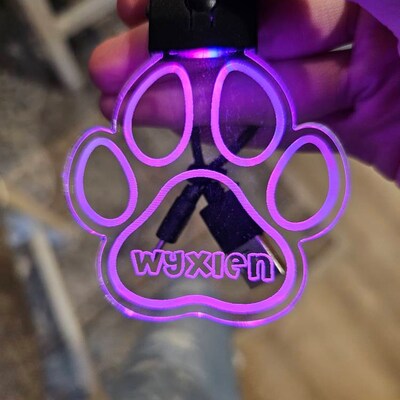 Human Pup Necklace Light up Dog Tag Color Changing - Etsy