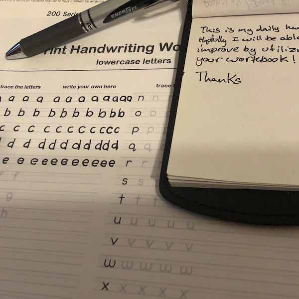 Printable Handwriting Worksheets–5 Pages (letters, Words, and Sentences ...