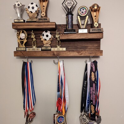 Bathroom Shelf Organizer Trophy Awards Display Medal Display Farmhouse ...