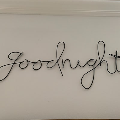 Goodnight Sign Wire Words design 1 bedroom Sign, Headboard Sign Master ...