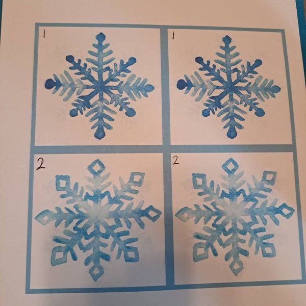 Snowflake Matching Game - Preschool Card Activity - Montessori Winter ...