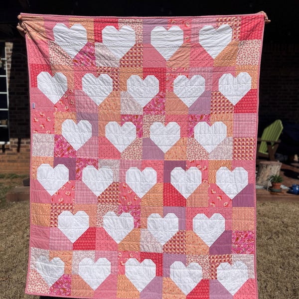 Flowering Patchwork Quilt Kit - Pattern Designed by Crinkly Quilts - Fabric Used is Endpaper by ...