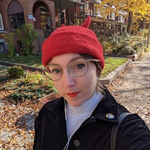 Beanie With Horns, Red Devil Horns Hat, Halloween Blood Red Cap for Women, Halloween Outfit ...