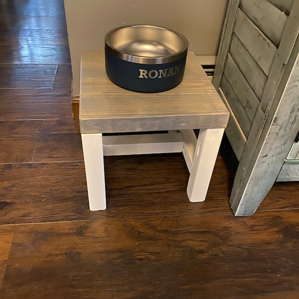 Dog Bowl Stand - Large Dog Bowl Stand - Farmhouse Style - Rustic Dog ...