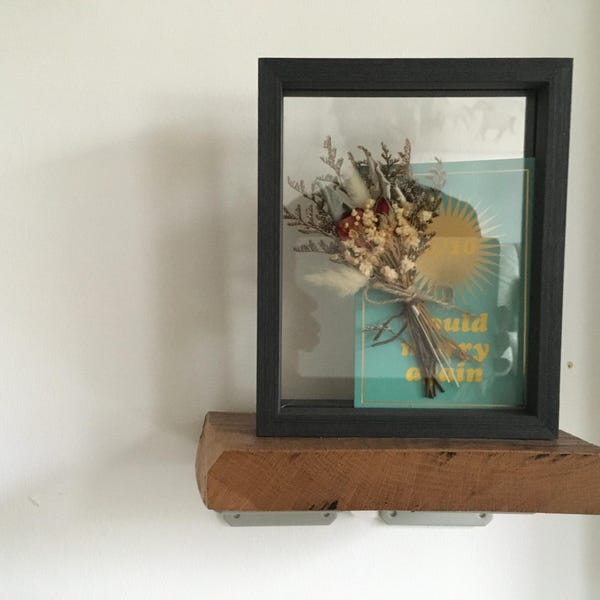 Square Floating Frame in Teak Veneer, Double Sided Frame, Glass Frame ...