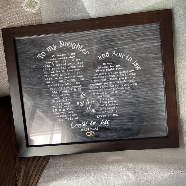 Personalized Daughter and Son in Law Wedding Gift, Gift for Daughter on ...