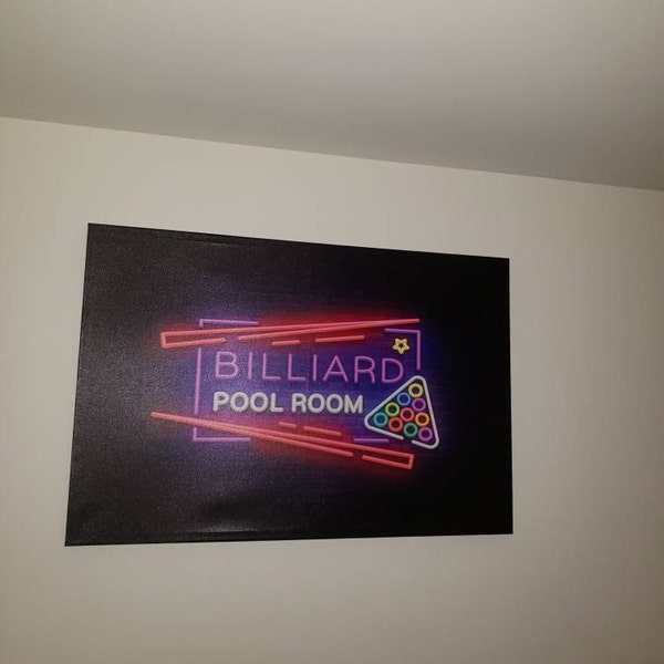 Billiards Glowing Neon Sign Effect Pool Room Hobby Sport Game Room Man ...
