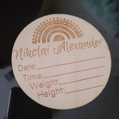 Custom Baby Name Tag With Birth Stats Personalized Birth Stats Baby ...