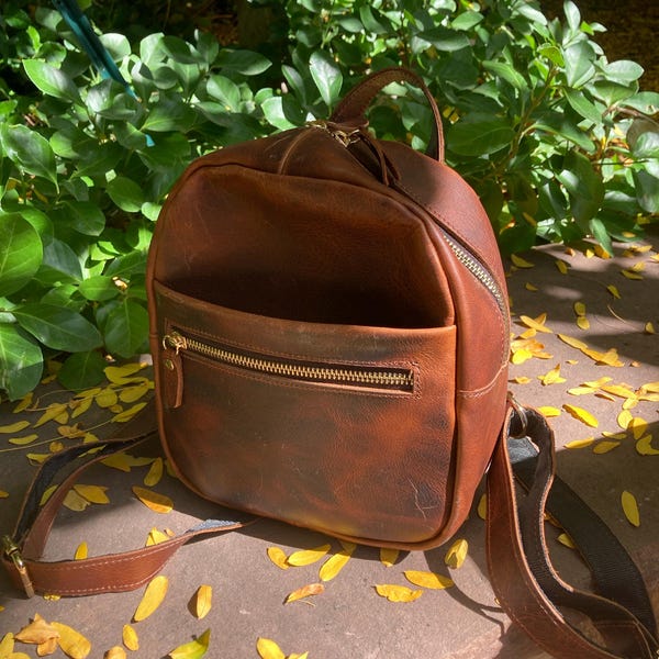 Leather Mini Backpack Purse, Minimalist Everyday Bag, Small Backpack ...