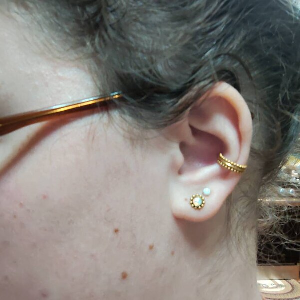 Triple Stack Conch Clicker, Double Beads With Smooth, G23 Titanium ...