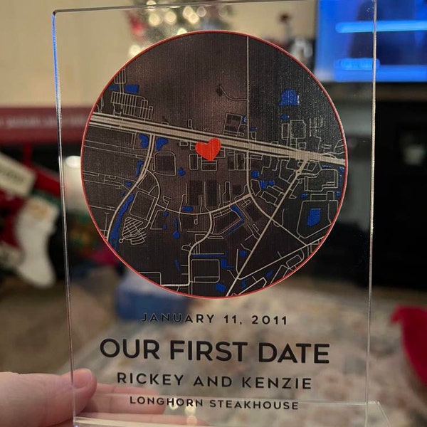 Where We First Met Map, Anniversary Gift for Him, Map Our First Date ...