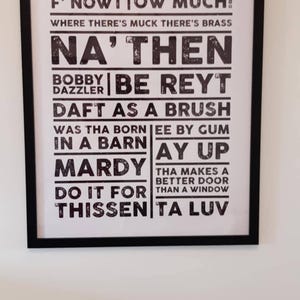 Yorkshire Beer Chart Print, Yorkshire Slang, Yorkshire Print, Yorkshire ...