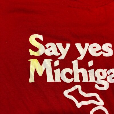 Yes to Michigan T Shirt Say Yes, Detroit, Jack, Stripes, Great Lakes ...