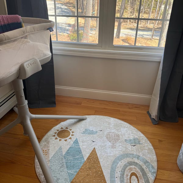 Solar System Kids Rug, Space Themed Round Carpet for Nursery & Playroom ...