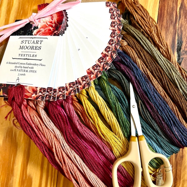PLANT DYED Embroidery Floss SINGLES // Naturally Dye Cotton Embroidery ...