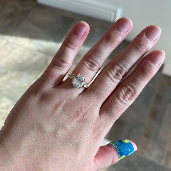 Curved Band Ring Wedding Band Wave Ring Oval Stone Gold Silver Ring ...