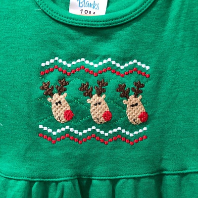 Faux Smocking Reindeer Machine Embroidery Design - Etsy