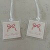 Personalized Watercolor Christmas Calling Card or Sticker Wreath Bow ...