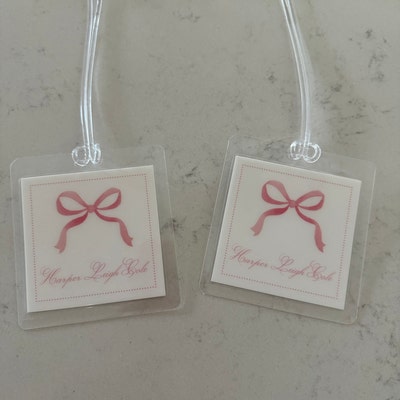 Personalized Watercolor Christmas Calling Card or Sticker Wreath Bow ...