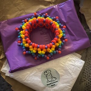 2D DNA Rainbow Kandi Cuff Bracelet in Black or White. Perfect for Any ...