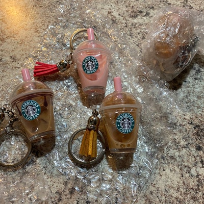 Mini Coffee Keychain //inspired Drink Keychain// Pink Drink - Etsy UK