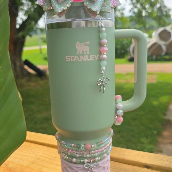 Almond Rose Bracelet Stack for Stanley Tumbler - Neutral Colors - Etsy