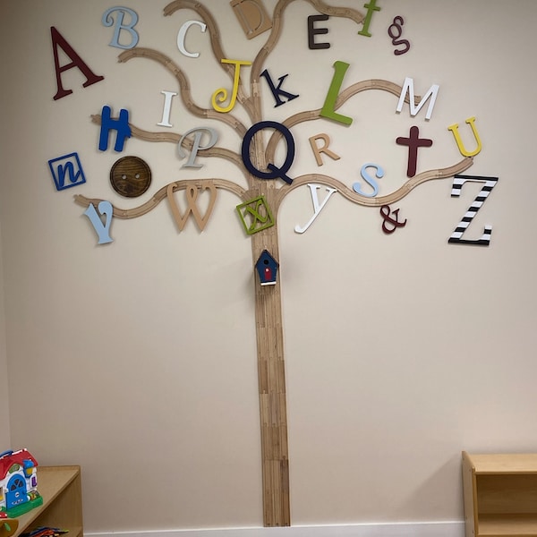 Wooden Alphabet Letters Set, Painted Wooden Letters, Wall Hanging ...