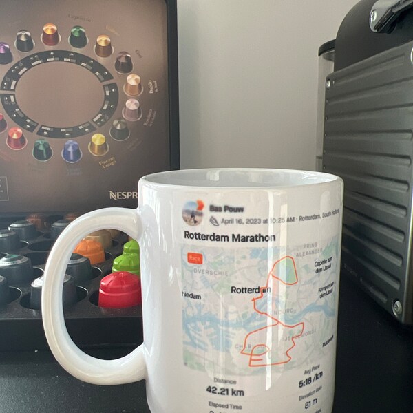 Strava Map Coffee Mug, Runner Mug Gift, Custom Running Sport Activity ...