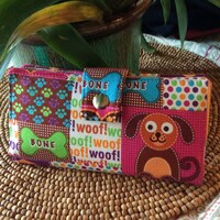 Sweet Puppy Dog Handmade Long Wallet Bifold Clutch PAWS AND BONES or ...