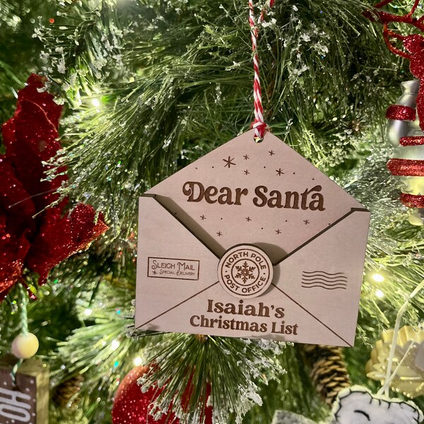 Personalized Christmas Ornament, Dear Santa Ornament, Santa List Holder ...