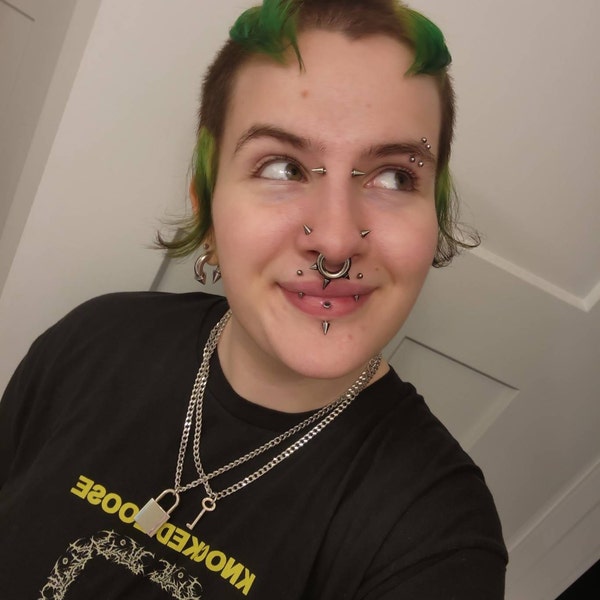 Barbed Wire O Ring Rosary Necklace Stainless Steel Gothic, Queer Fangs ...