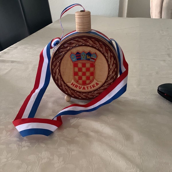 Croatian Cuturica, Size L, 500ml, New Grb, Wooden Flask, Customized for ...