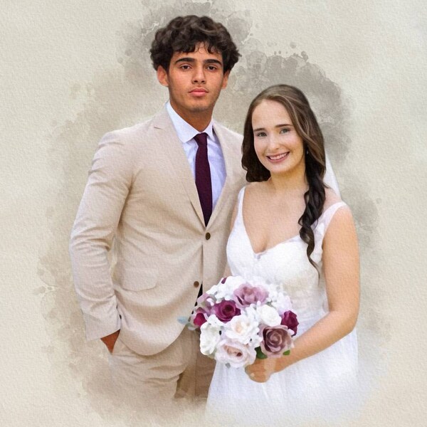 Custom Memorial Drawing, Add Deceased Loved One, Family Portrait ...