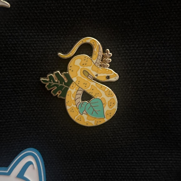 Yellow Corn Snake Enamel Pin, Yellow Snake, Snake Pin, Yellow Snake ...