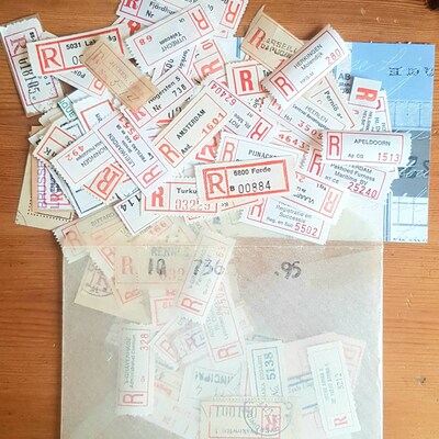 Vintage Registered Postage Mail Labels. - Etsy