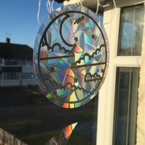 Night Sky Suncatcher // Suncatcher Sticker Window Decal - Etsy
