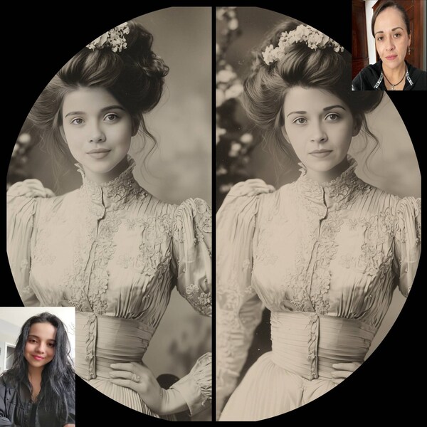 1890 Victorian Style Custom Portrait From Photo, Elegant Anniversary ...